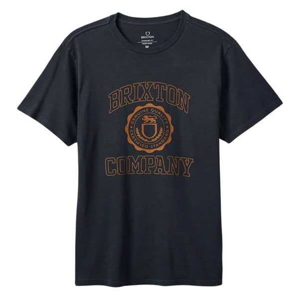 Brixton University T-Shirt - Black Worn Wash | Free UK Delivery ...