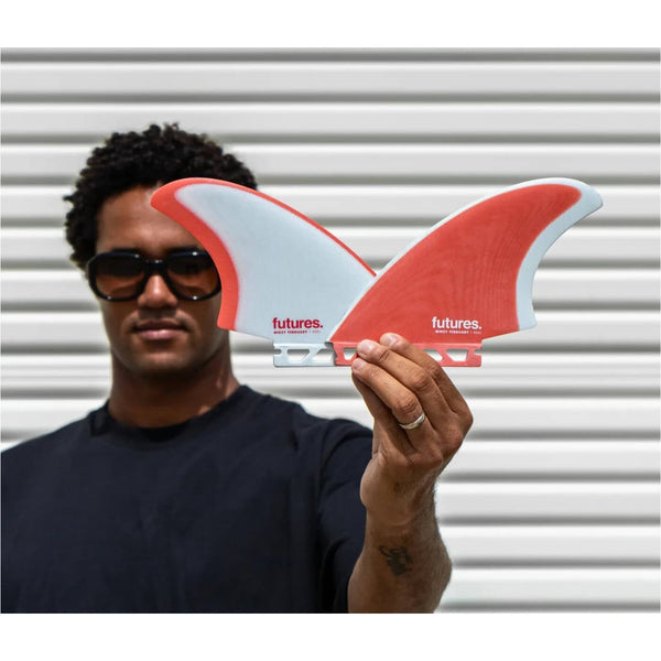 Futures Mikey Feb Fibreglass Keel Twin Surfboard Fins - Red/Grey | Free ...