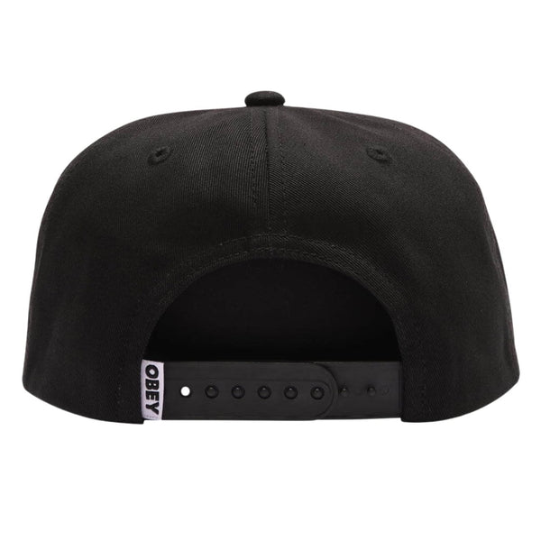 Obey Lowercase 5 Panel Snapback Cap - Black | Free UK Delivery ...