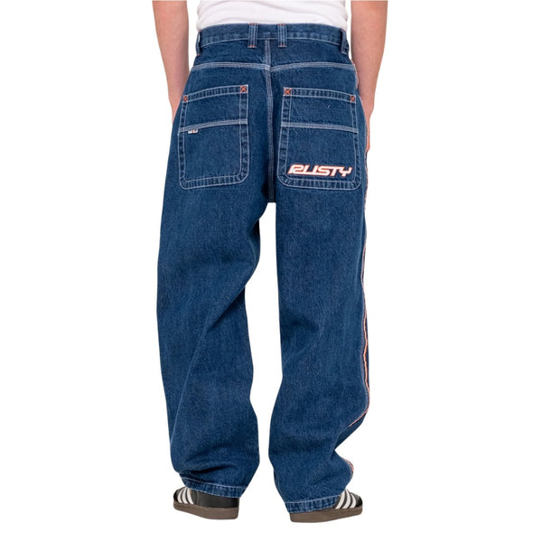 Rusty Flip Daddy 2.0 Jean - Deep Sea Blue/Orange | Free UK Delivery ...