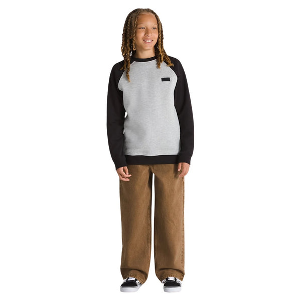 Vans Boys Core Basic Raglan Crew - Black/Cement Heather | Free UK ...