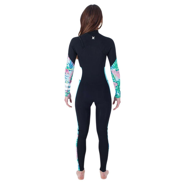 Hurley Womens Plus Printed 3/2mm Chest Zip Full Wetsuit - Java Tropical ...